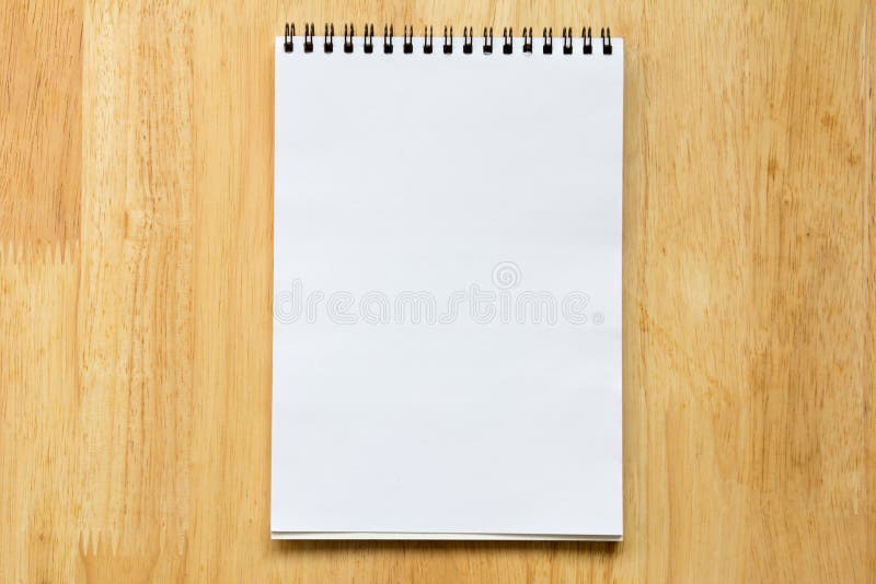 Blank Paper Note Book on Wood Table Stock Photo - Image of table, note ...