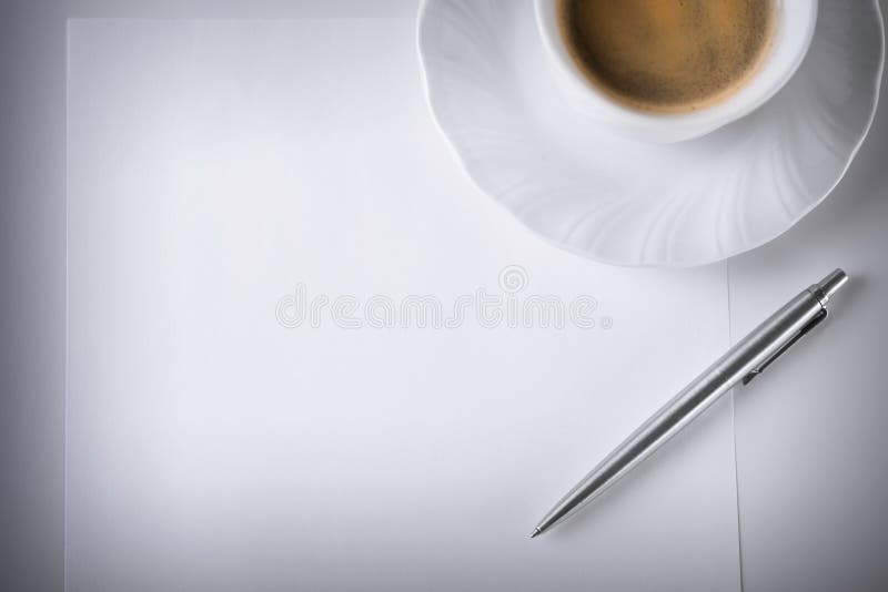 Blank Paper for Note and Coffee Stock Photo - Image of coffee, sheet ...
