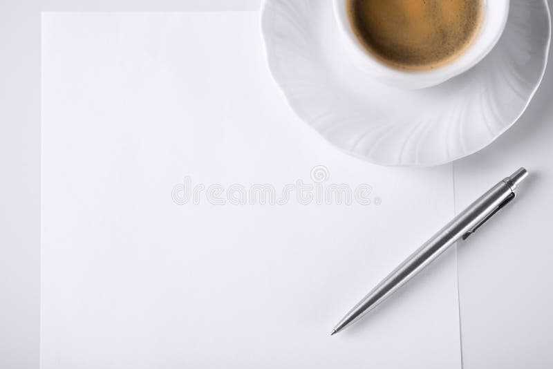 Blank Paper for Note and Coffee Stock Image - Image of reminder ...