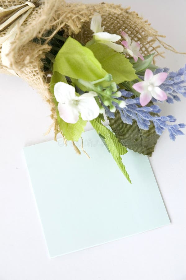 Blank Paper Note with Flowers Stock Image - Image of message, event ...