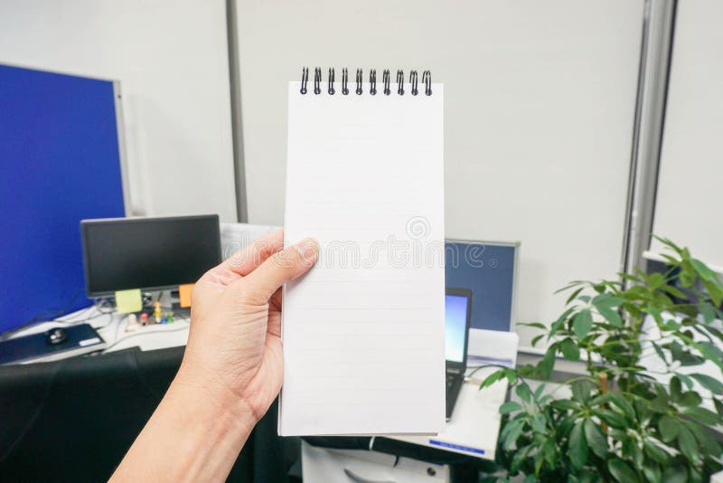 Blank Paper Note in Hand in Office Stock Image - Image of adult, copy ...