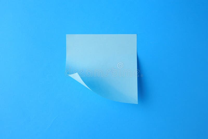 Blank Paper Note on Light Blue Background, Top View Stock Photo - Image ...