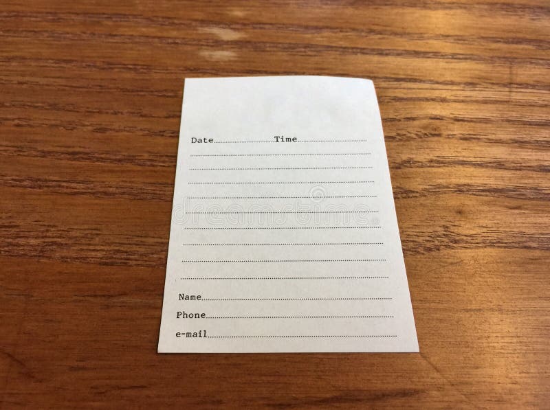 Blank Paper Note on the Table Stock Image - Image of brown, style: 98365529