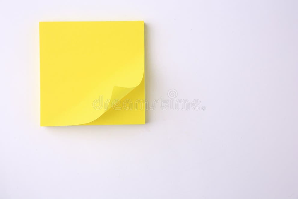 Blank Paper Note on White Background, Top View. Space for Text Stock ...