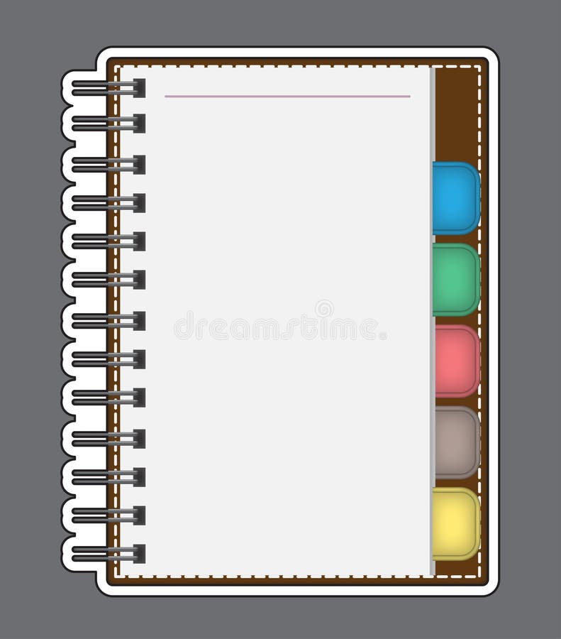 Blank Paper with Notebook Vector Outline Stock Vector - Illustration of ...