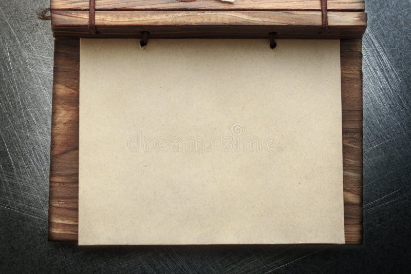 Blank Paper Notepad with Wooden Cover Stock Photo - Image of color ...