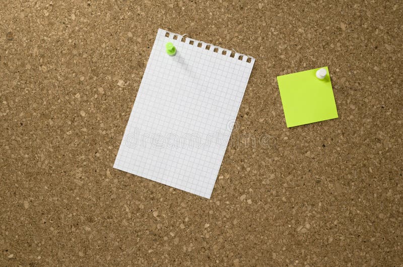 Blank Paper Notes on a Board Stock Image - Image of bulletin, stick ...