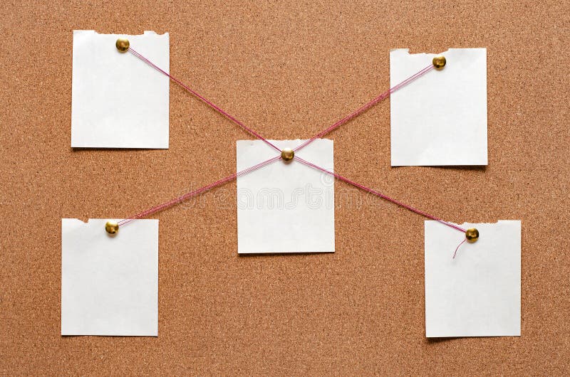 Blank Paper Notes are Pinned To a Cork Board. the Concept of Detective ... Blank Paper Notes are Pinned To a Cork Board. the Concept of Detective ...
