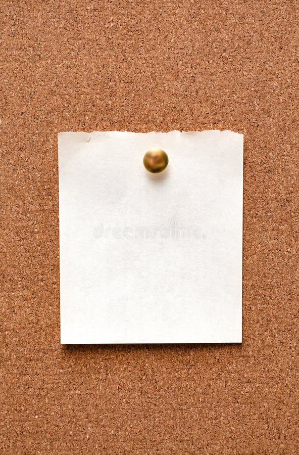 Blank Paper Notes are Pinned To a Cork Board. Copy Space. Stock Image ...
