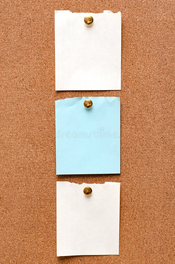 Blank Paper Notes are Pinned To a Cork Board. the Concept of Detective ...