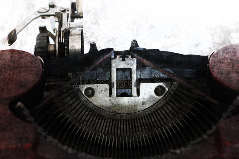 Blank Paper in the Old Typewriter Machine in Grunge Style Stock Image ...