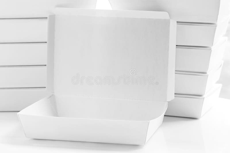 Blank Paper Package White Box for Food Products on the White Background ...