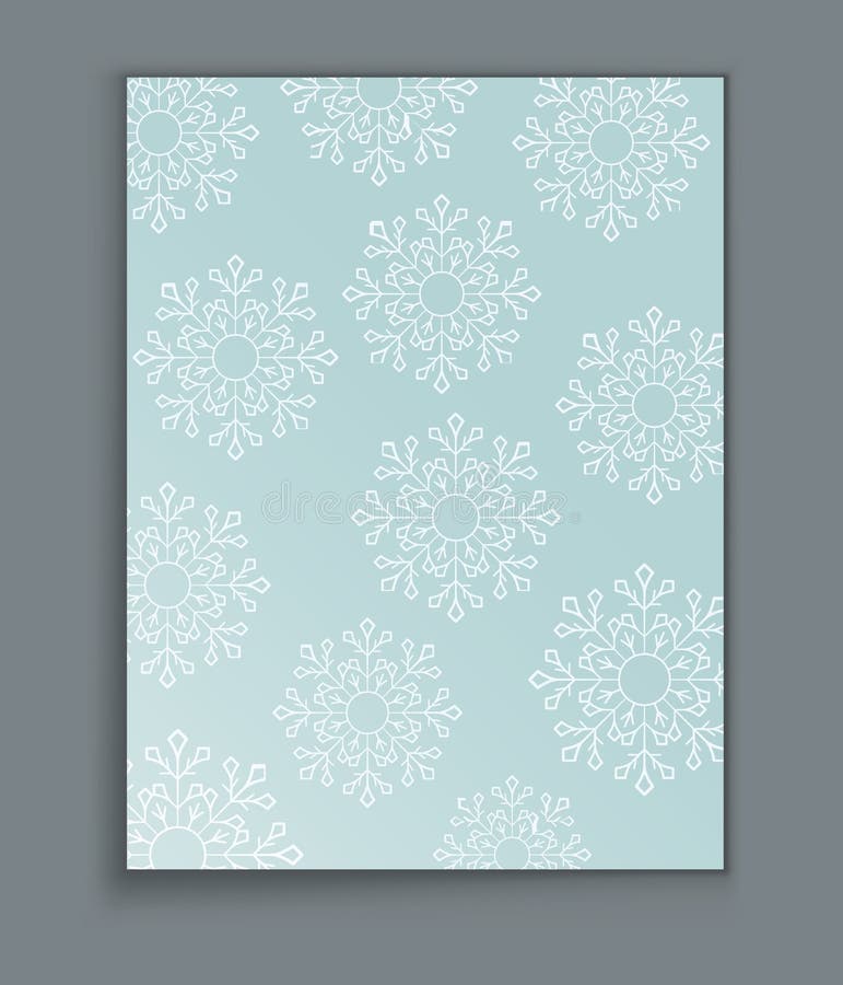 Blank Paper Page with Christmas Snowflakes Stock Vector - Illustration ...