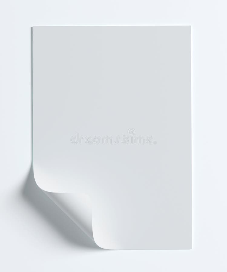 Blank Paper Page with Curl on White Stock Illustration - Illustration ...