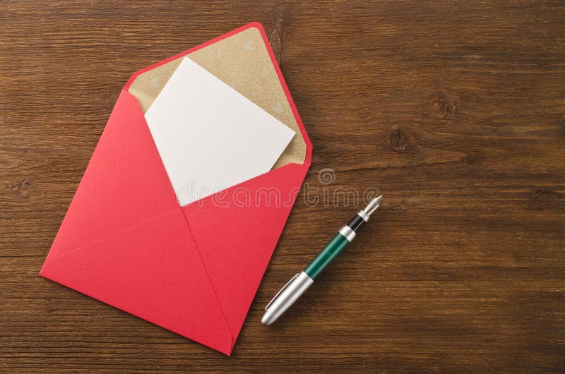 Letter Paper, Envelope and Pen Stock Image - Image of isolated, lines ...