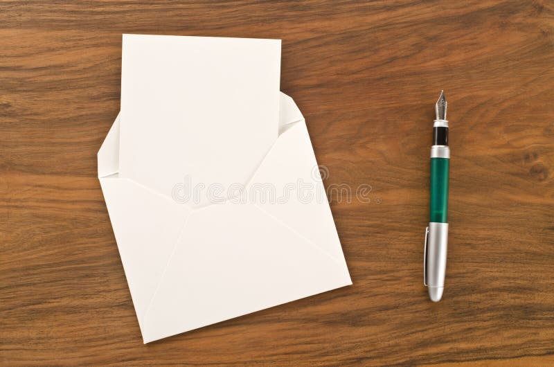 Letter Paper, Envelope and Pen Stock Image - Image of commercial ...