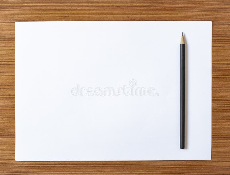 Blank paper with pencil stock image. Image of study - 182308873