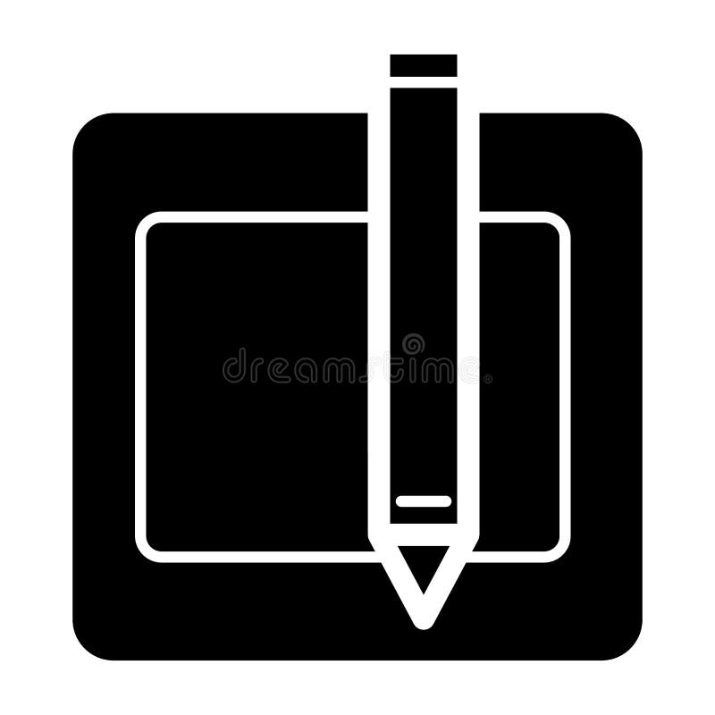 Blank Paper and a Pencil Vector Icon. Black and White Illustration of ...