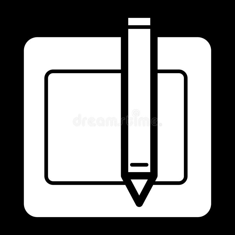 Blank Paper and a Pen Vector Icon. Black and White Illustration of Note ...