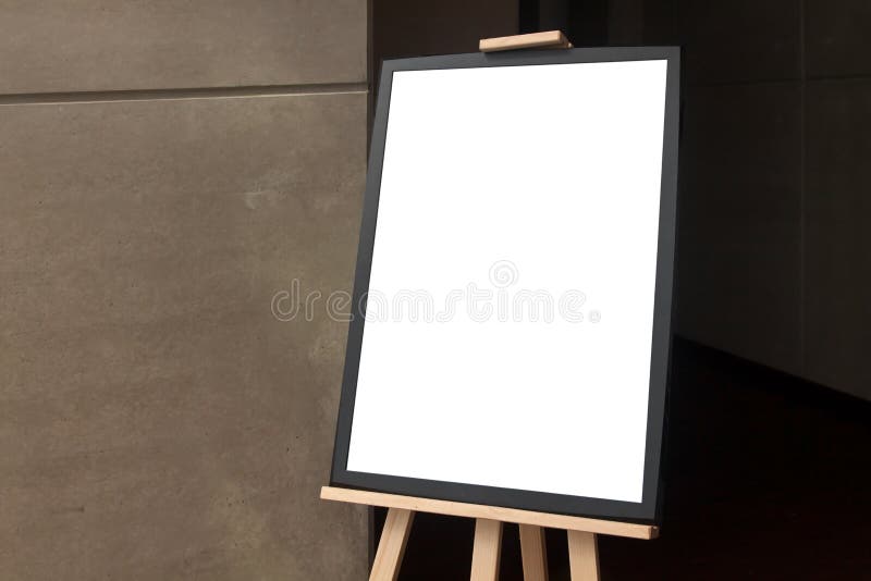 Blank paper poster frame stock image. Image of tripod - 58438481