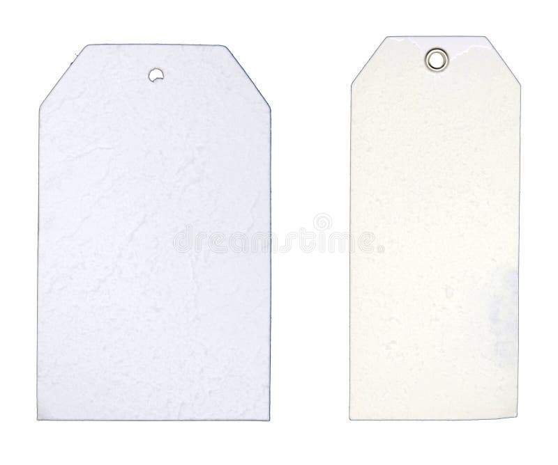 Blank Paper Price Tag or Label Isolated on White Background Stock Image ...