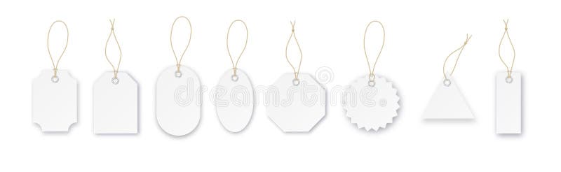 Blank Paper Price Vector Tags or Gift Tags in Different Shapes. Set of ...