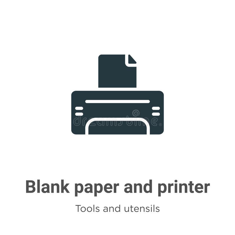 Printer with Blank Paper Sheet Vector Icon on White Background. Flat ...