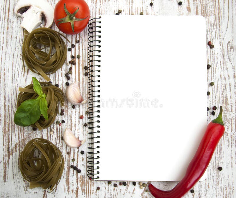 Blank Paper for Recipes with Ingredients Stock Image - Image of ...