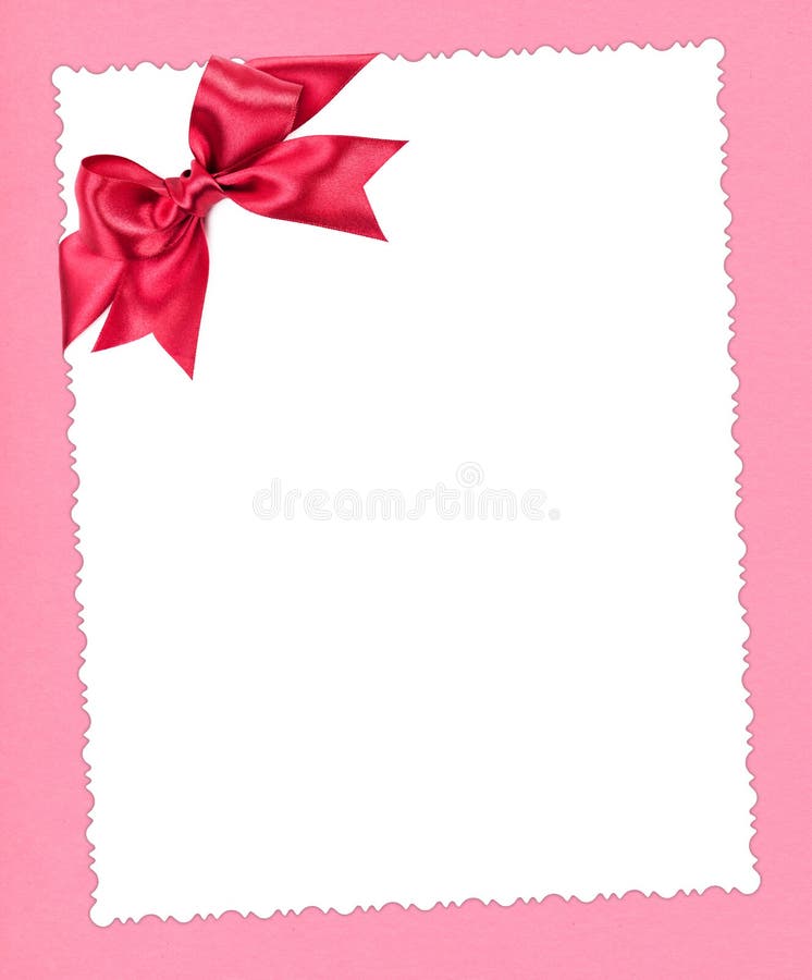 Blank paper with red bow stock photo. Image of bright - 29227972