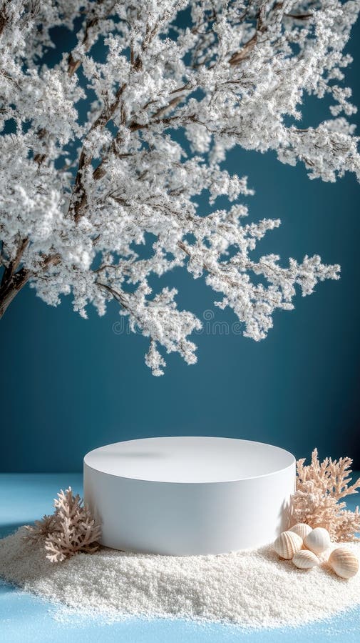 Blank A4 Paper Rests on Sand, Bordered by Corals and Shells, Creating a ...