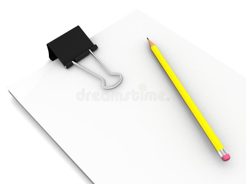Blank Paper With Rubber Pencil And Clamp Picture. Image: 1802613 Blank Paper With Rubber Pencil And Clamp Picture. Image: 1802613