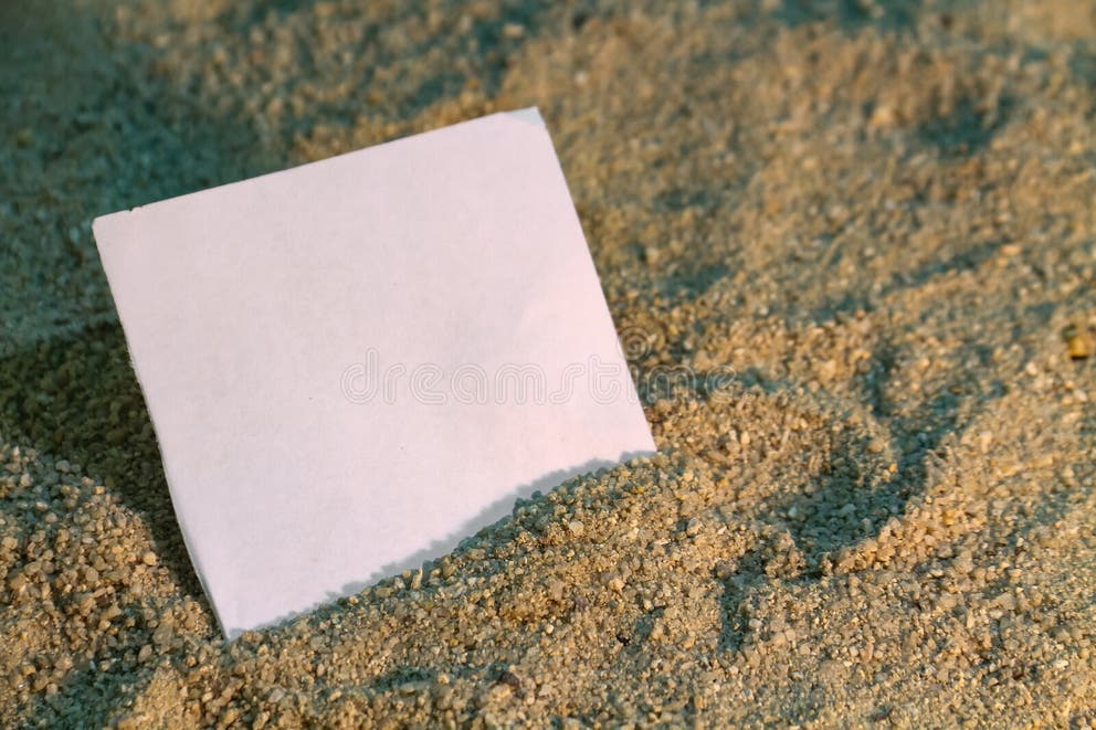 Blank Paper on Sand Background with Copy Space for Your Text. Stock ...