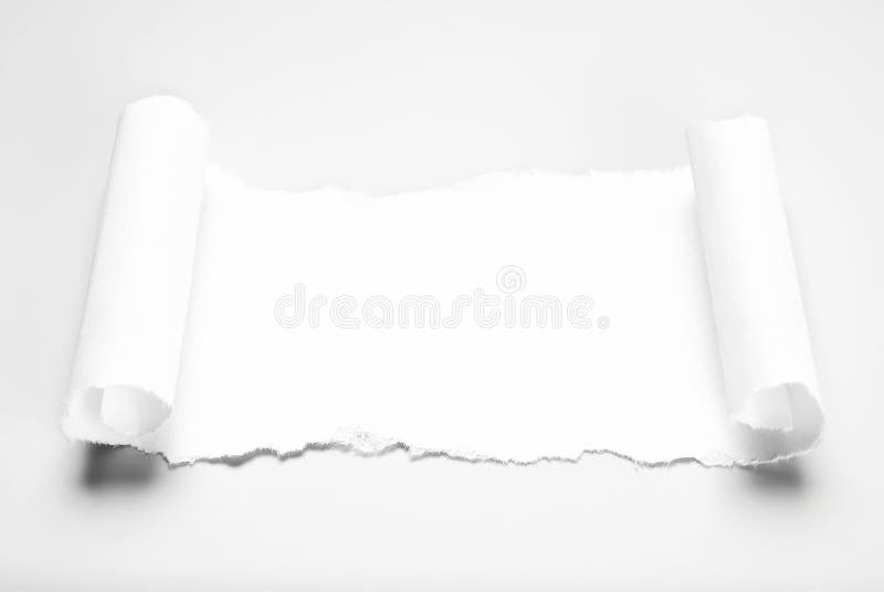 Blank Paper Scrap in Scroll Shape Stock Photo - Image of shape, scrap ...