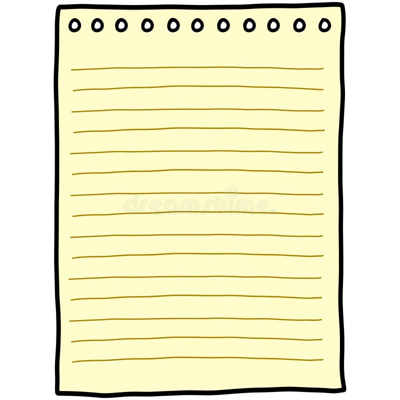 Blank Paper Sheet Notebook Vector Drawing Illustration Stock Vector ...