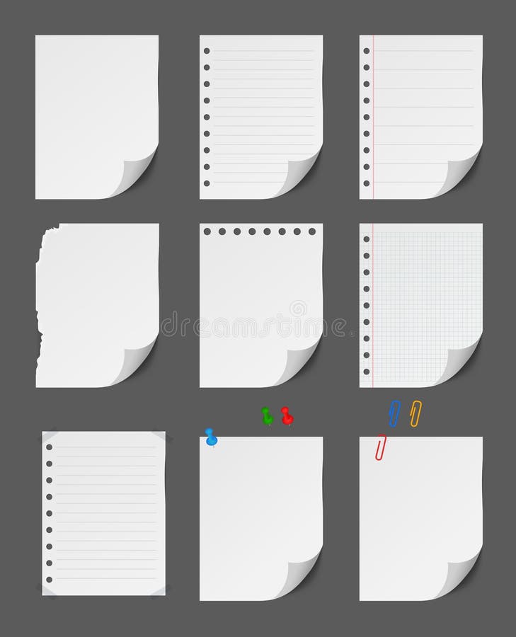 Blank Notepad with Pen and Pencil, Top View Stock Vector - Illustration ...