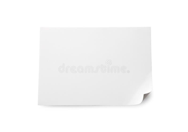 Blank Paper Sheet with Turned Down Corner Isolated on White, Top View ...