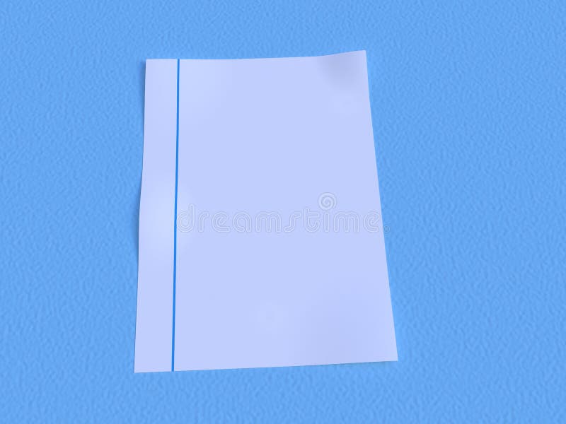 Empty paper on blue ground stock illustration. Illustration of sheet ...