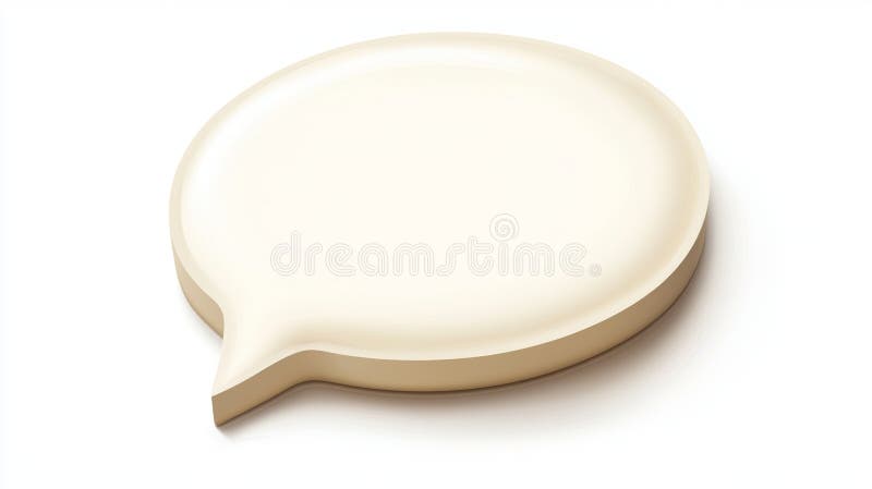 Blank Paper Speech Bubble Symbol on a White Background Ready for Text ...