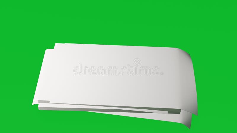 Blank Paper Stack with Green Background Stock Photo - Image of organize ...