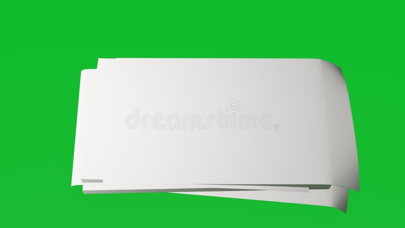 Blank Paper Stack with Green Background Stock Photo - Image of data ...