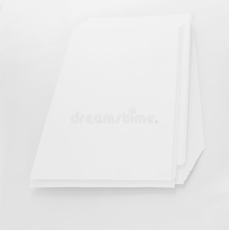 A4 Blank Paper Stack with Soft Shadows Isolated on White Background ...