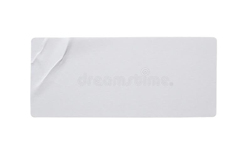 Blank Paper Sticker Label Texture Isolated on White Background Stock ...