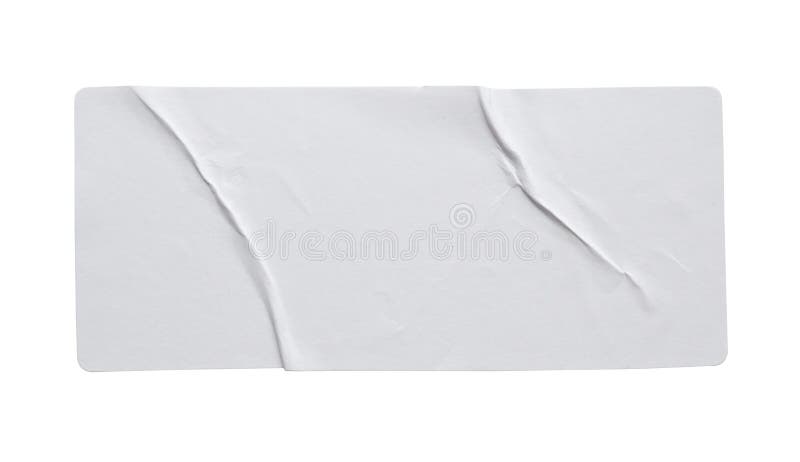 Blank Paper Sticker Label Texture Isolated on White Background Stock ...
