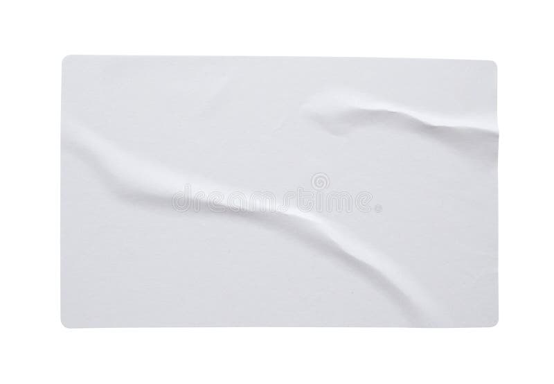 Blank Paper Sticker Label Texture Isolated on White Background Stock ...