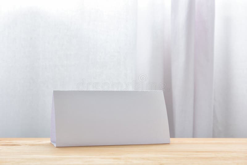 Blank paper table card stock photo. Image of sign, banner - 89458466
