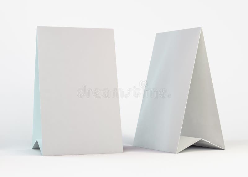 Blank Paper Table Tent Template for Presentation. 3D Illustration Stock ...