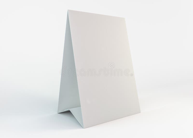 Blank Paper Table Tent Template for Presentation. 3D Illustration Stock ...