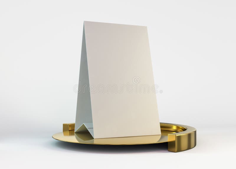 Blank Paper Table Tent Template for Presentation. 3D Illustration Stock ...