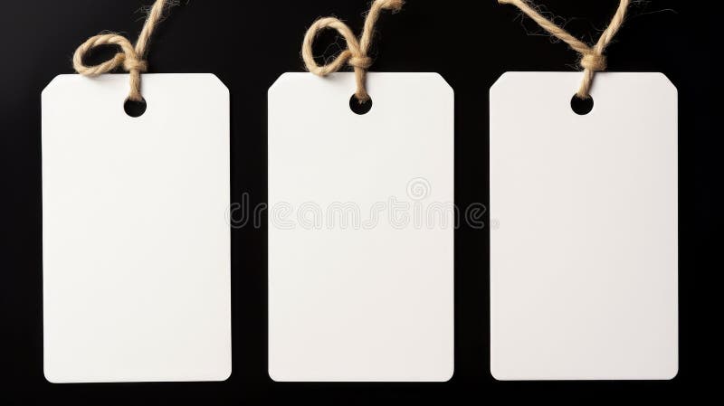 Blank Paper Tags with Strings for Retail Display. Stock Image - Image ...