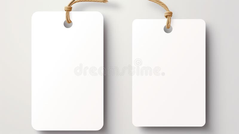 Blank Paper Tags with Strings for Retail Display. Stock Image - Image ...